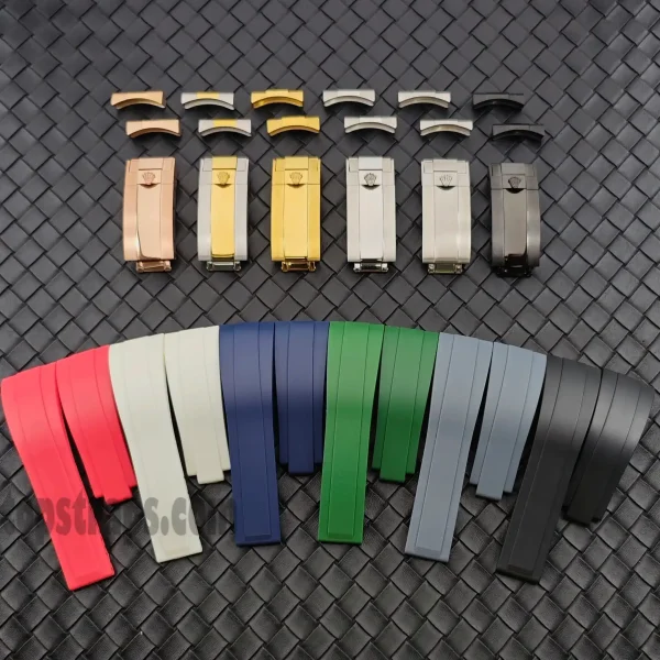 Fluoro Rubber Strap for Rolex Sky-Dweller, Sea-Dweller, Deepsea – 22mm ...