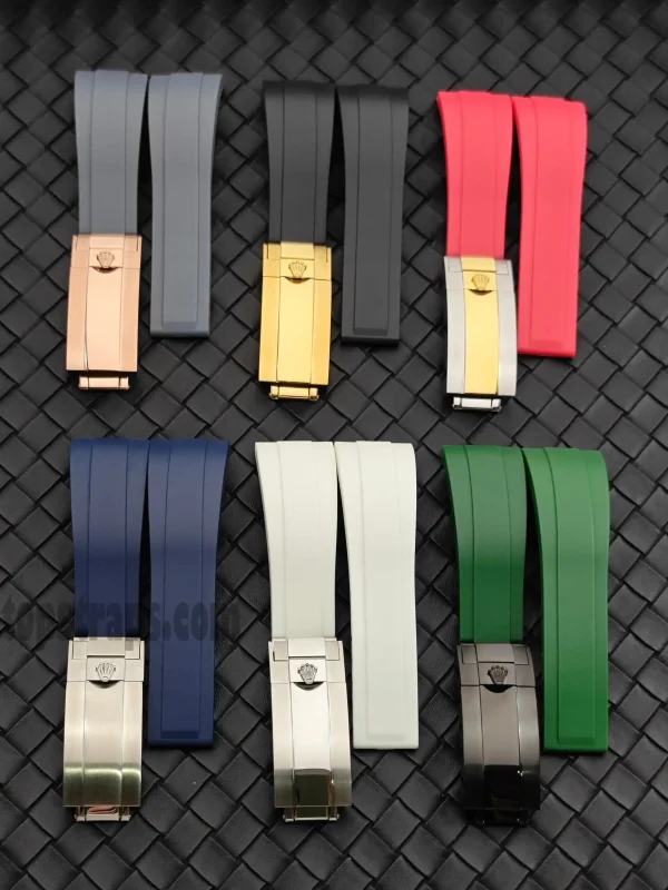 Fluoro Rubber Strap for Rolex Sky-Dweller, Sea-Dweller, Deepsea – 22mm ...