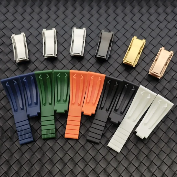 Fluoro Rubber Strap for Rolex Sky-Dweller, Sea-Dweller, Deepsea – 22mm ...