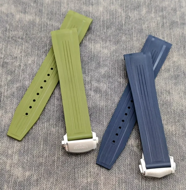 FKM Rubber Strap for Longines Conquest/GMT L3 Series – 21mm/22mm Curved ...